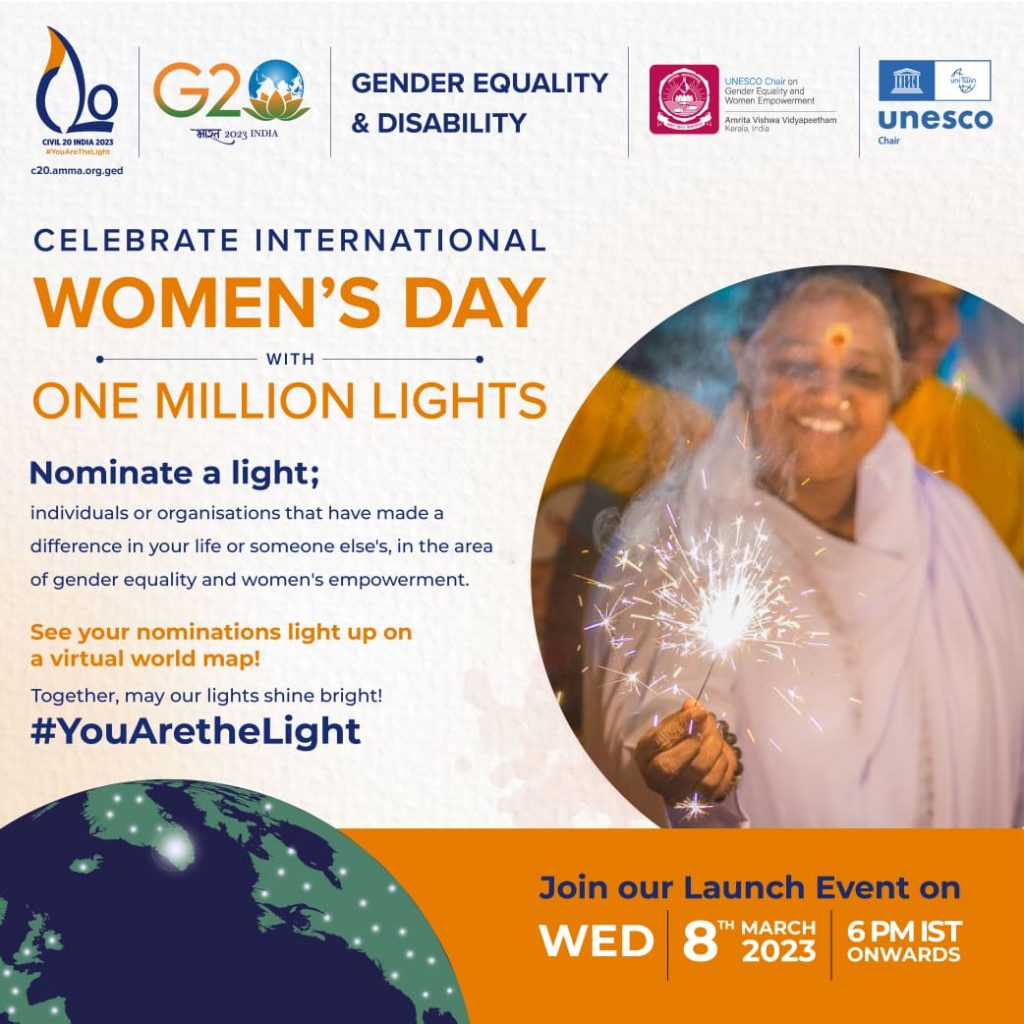 One Million Lights Campaign - 8 Mar - Gender Equality & Disability